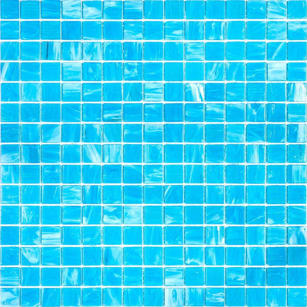 Apollo Tile Celestial 4" x 6" Glossy Arctic Blue Glass Mosaic Uniform ...