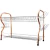 Better Chef 22 in. 2-Tier Copper Chrome Plated Standing Dish Rack ...