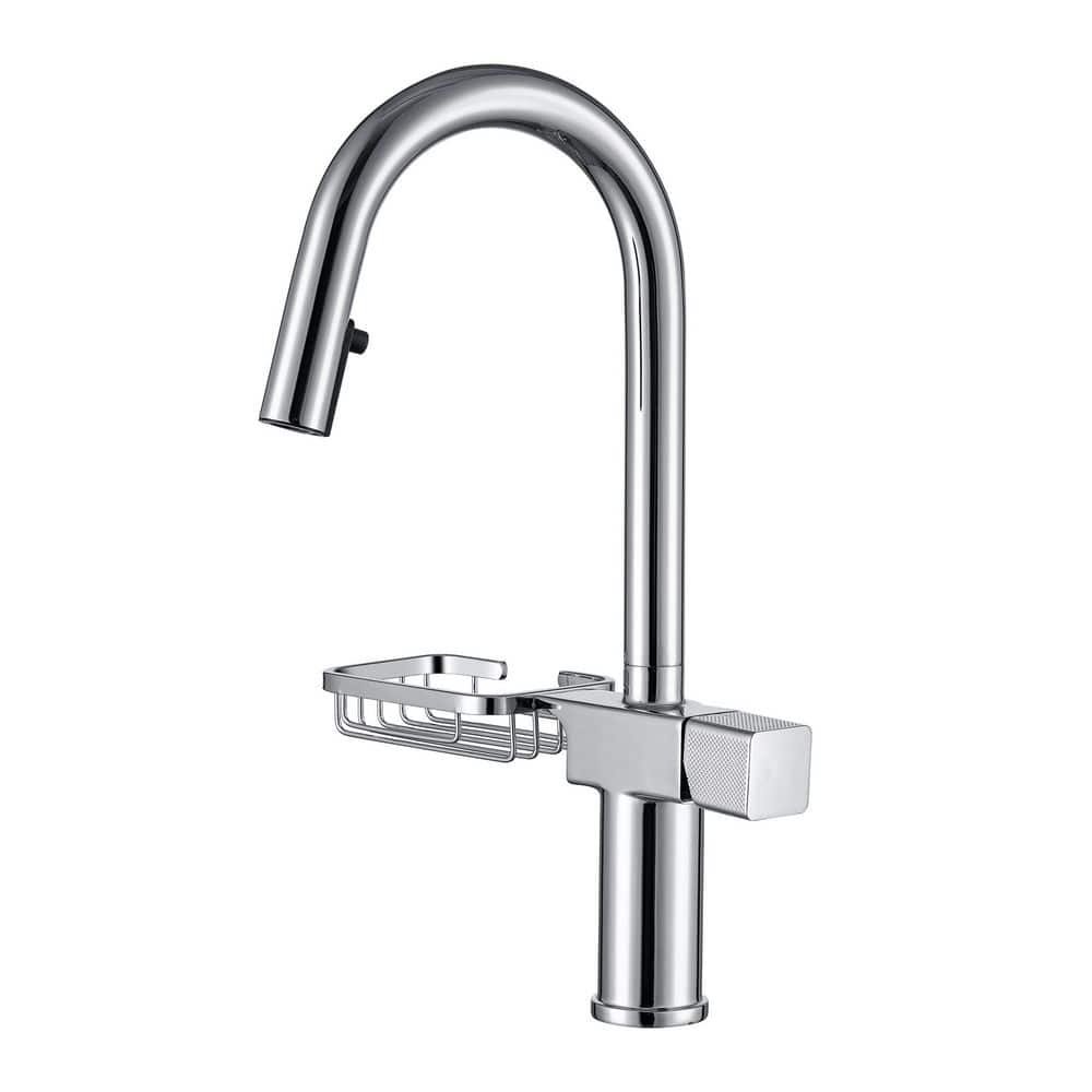 INSTER Chrome Pull-Down Kitchen Faucet with Dual Spray Modes, 360 ...