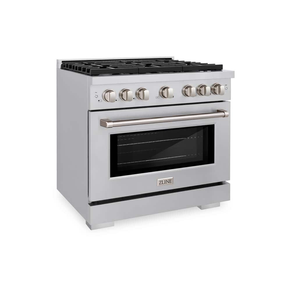 ZLINE Kitchen and Bath 36 in. 6-Burner Freestanding Gas Range with ...