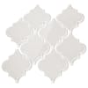 Giorbello Alabaster Arabesque 4 in. x 5 in. x 8mm Glass Backsplash and ...