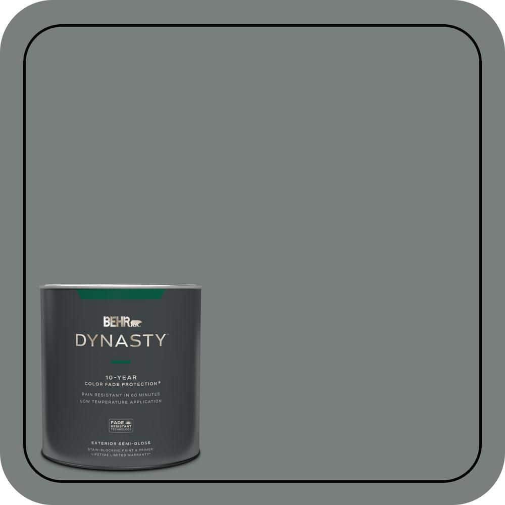 BEHR DYNASTY 1 qt. #PPU25-18 Shutter Gray Semi-Gloss Exterior Stain ...