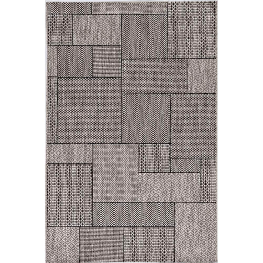 MILLERTON HOME Isla Gray 5 ft. x 8 ft. Mid-Century Geometric Indoor ...