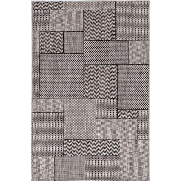 MILLERTON HOME Isla Gray 5 ft. x 8 ft. Mid-Century Geometric Indoor ...