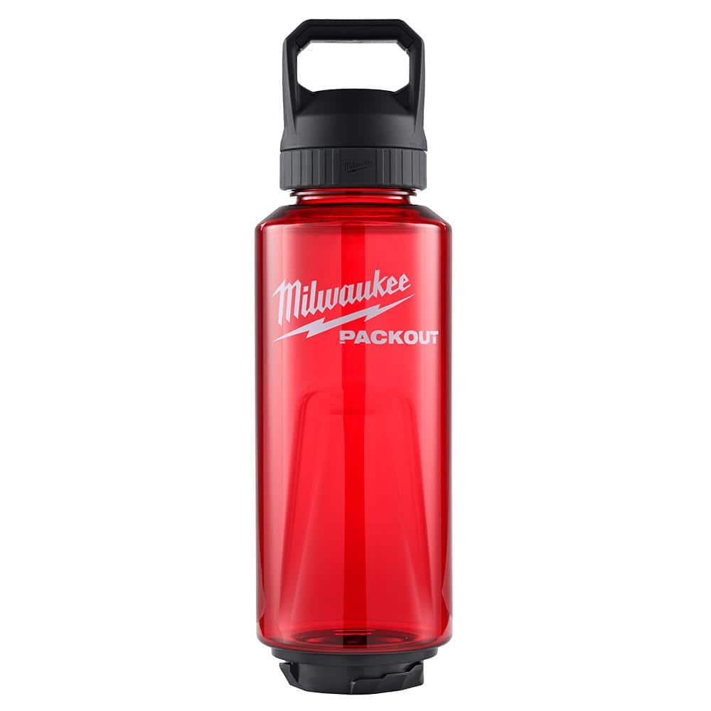 Milwaukee PACKOUT 48 Oz. Red Plastic Bottle with Chug Lid 48-22-8373R ...