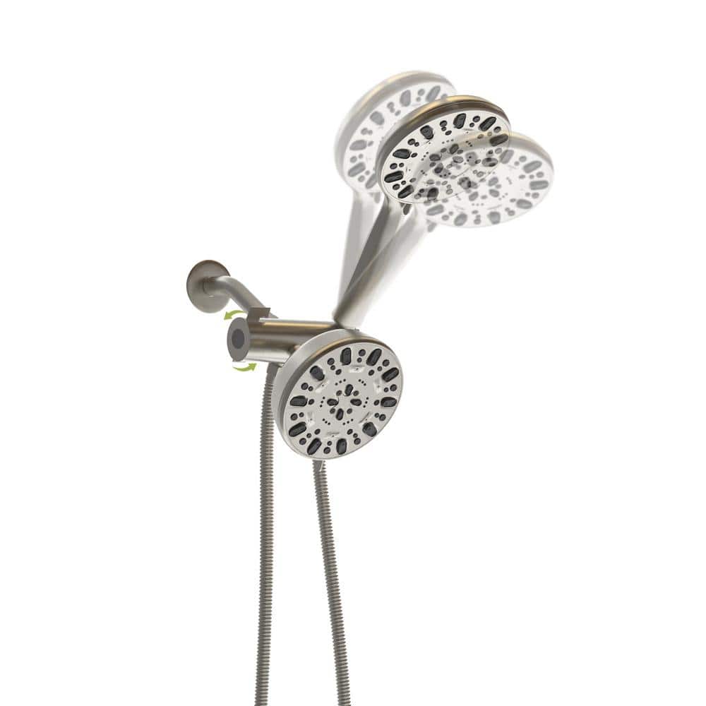 UPIKER Multi-Function Dual Shower Faucet with 1.8 GPM 4.7 in. Rain ...
