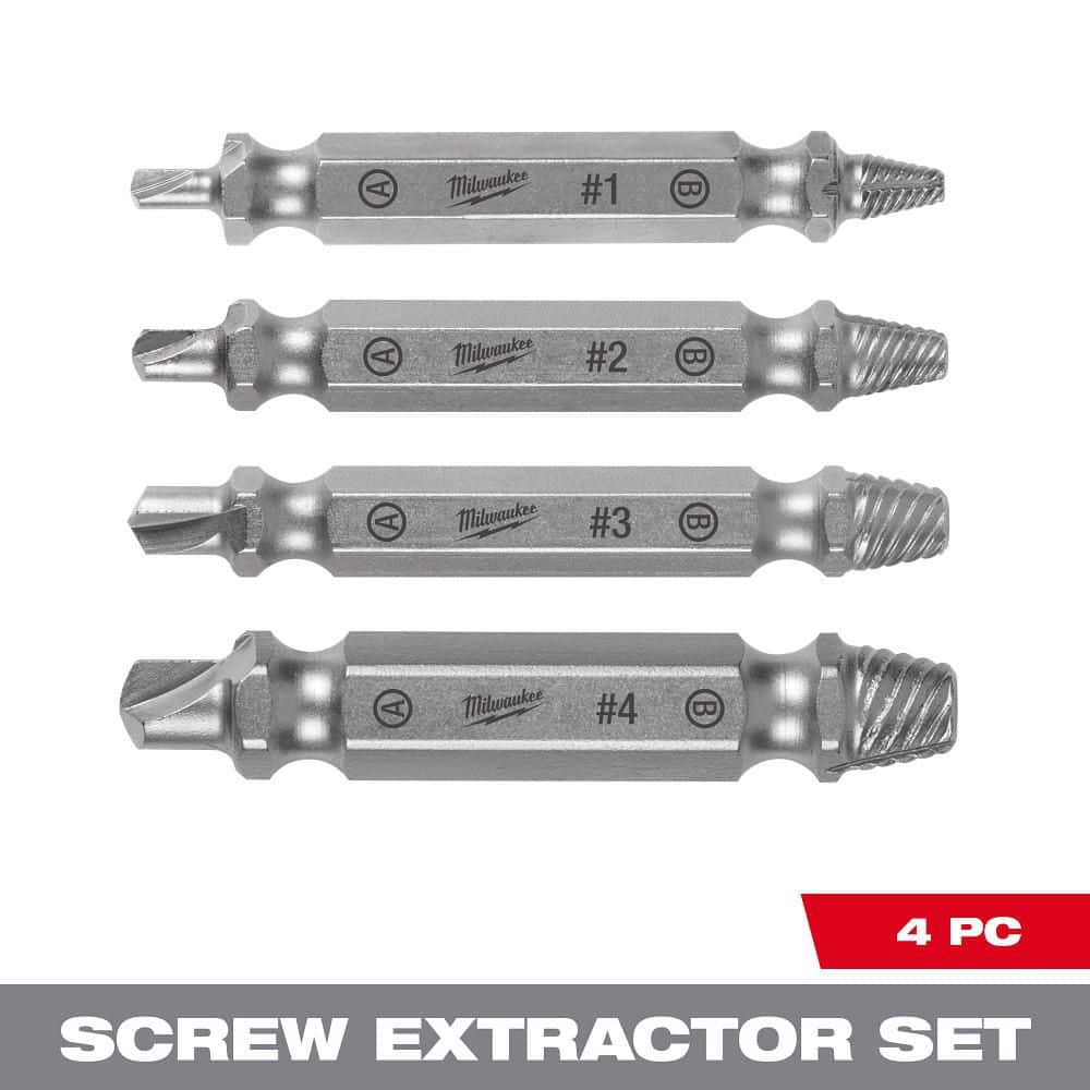 Milwaukee M2 Steel Screw Extractor Set (4-Piece) 49-57-9001 - The Home ...