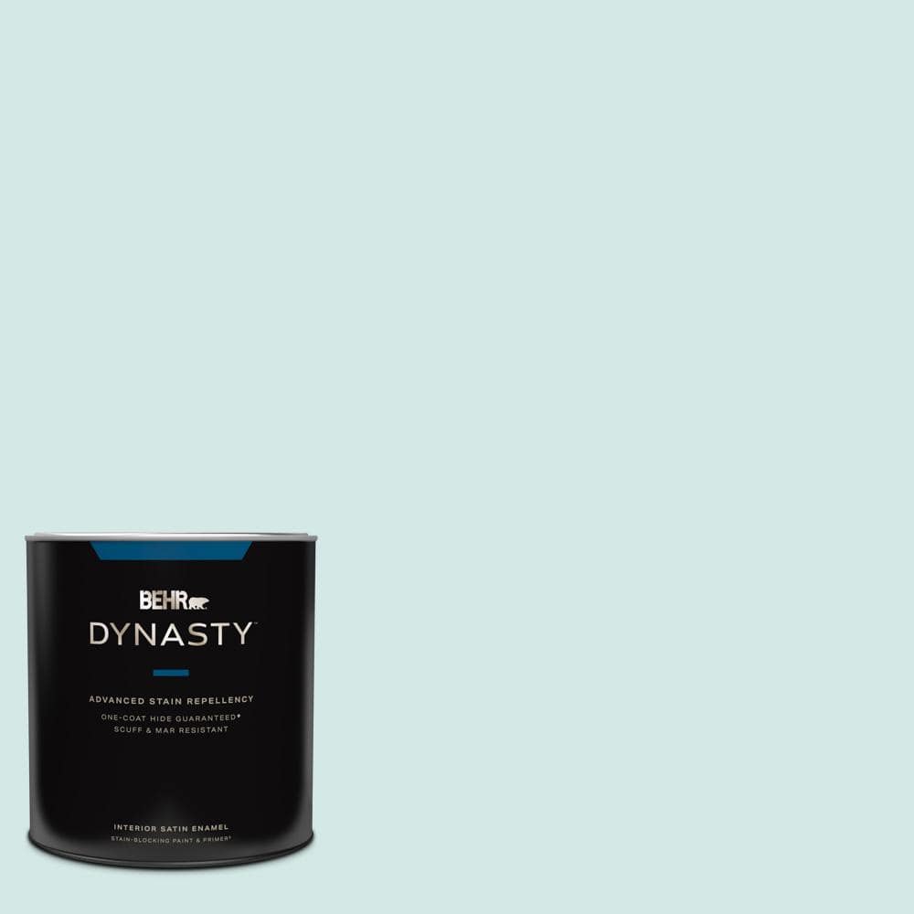 BEHR DYNASTY 1 qt. #T14-5 Sky Blue Satin Enamel Interior Stain-Blocking ...