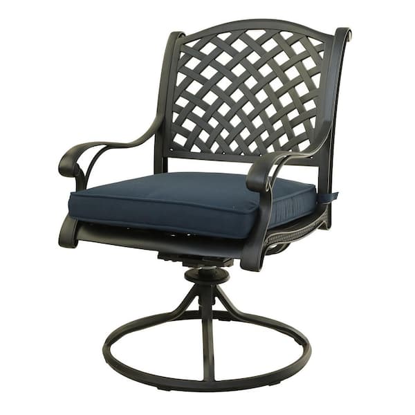 Mondawe Garden Black Aluminum Outdoor Patio Dining Swivel Rocker Dining ...