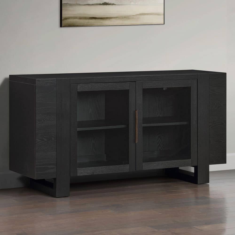 Steve Silver Reid Black Wood Sideboard Buffet RED500KSV - The Home Depot