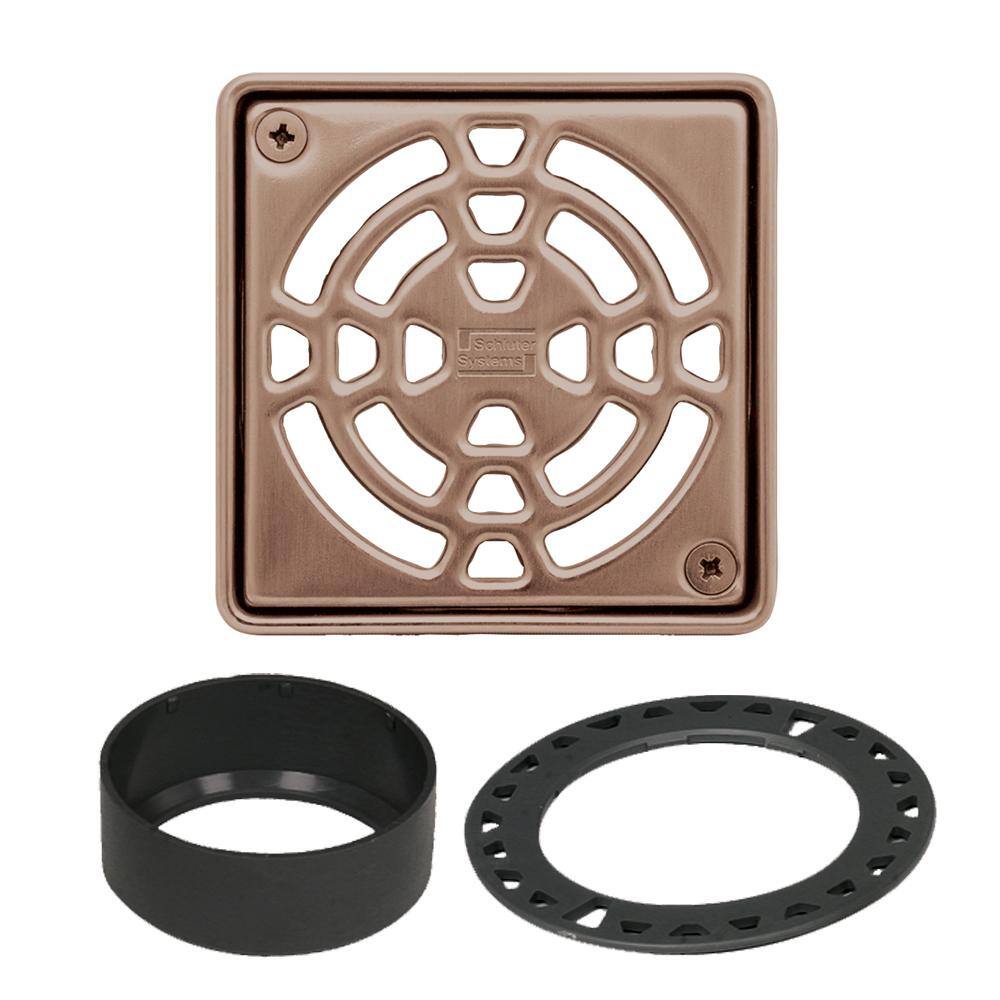 Schluter Kerdi-Drain 4 in. Rose Gold Drain Grate KD4GRKERG - The Home Depot