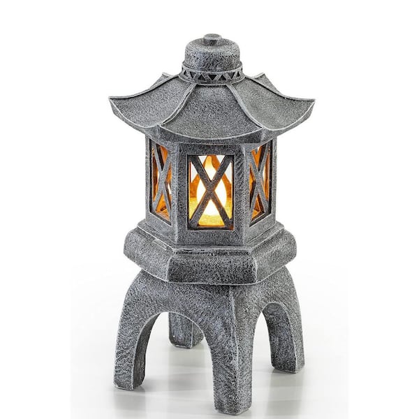 Solar-Powered Pagoda Garden Statues L096NF7YJ9 - The Home Depot