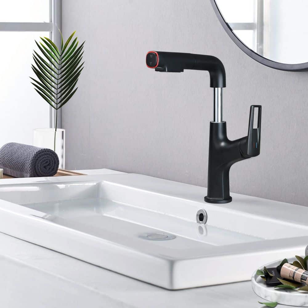 INSTER Core Single-Handle Pull-Down Single Hole Bathroom Faucet with ...