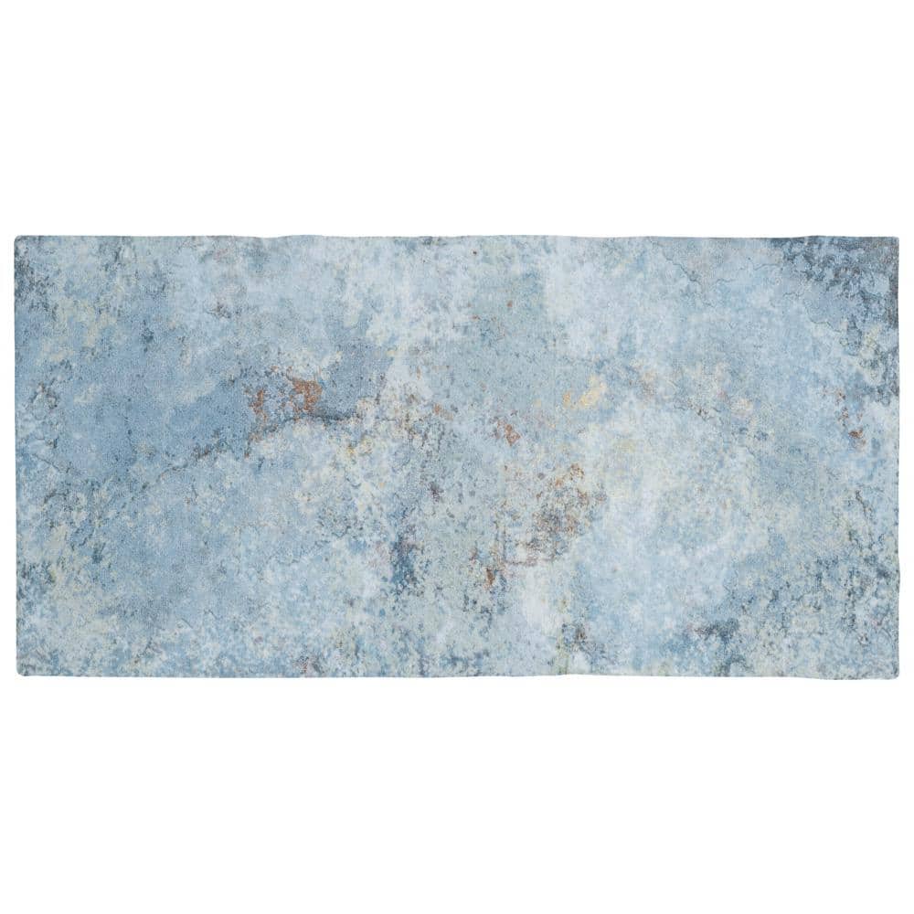 Merola Tile Biarritz Blue 3 in. x 6 in. Ceramic Wall Take Home Tile ...
