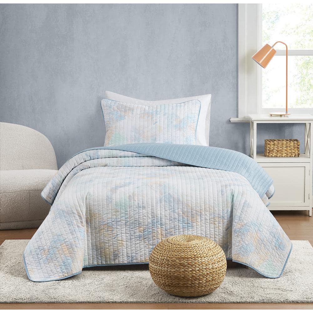 Truly Soft Hannah Watercolor King 3-Piece Microfiber Multicolor Quilt ...