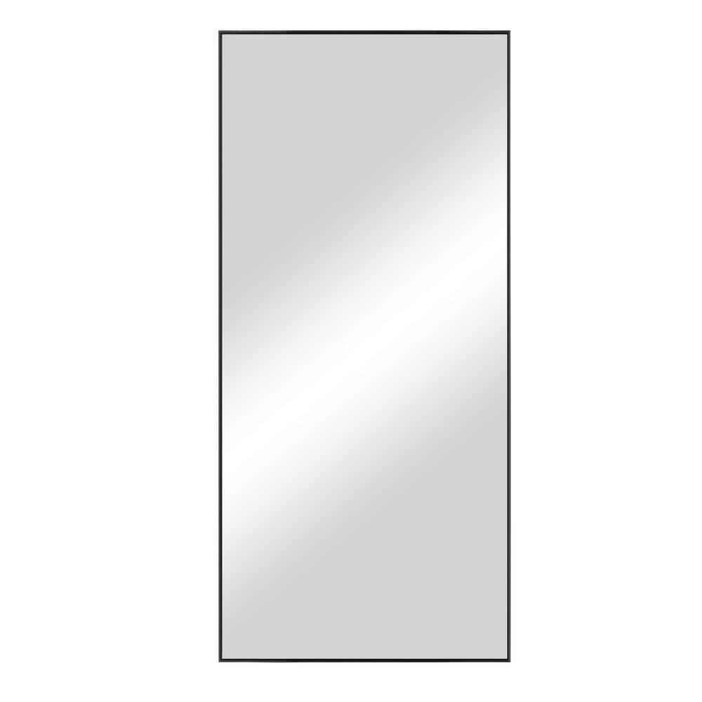Dovelina 71 in. x 32 in. Oversized Modern Rectangle Metal Framed Black ...