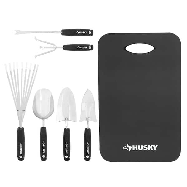 Husky 7-Piece Garden Tool Set - Gardening Kit- Trowel, Transplanter ...