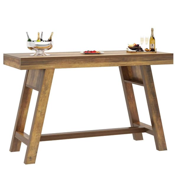 BYBLIGHT Kearsten 36 in. H Rectangle Bar Table, Brown MDF Home Bar ...