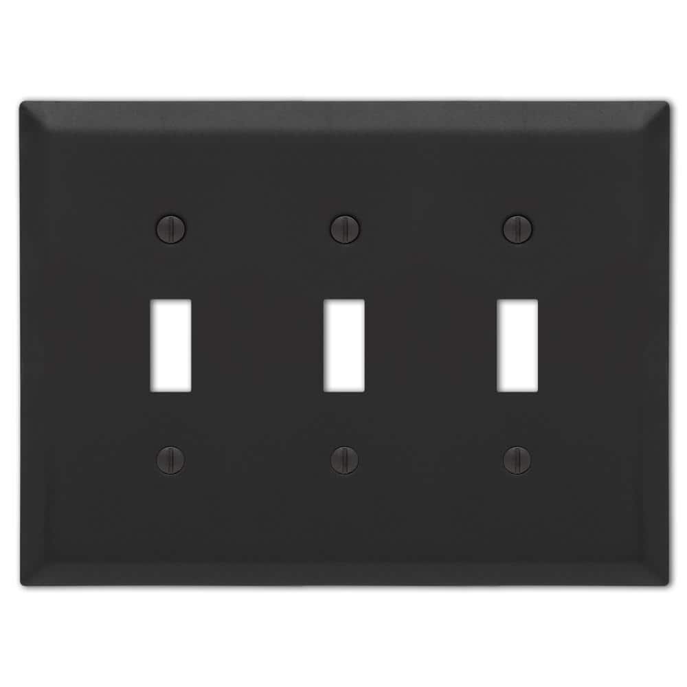 AMERELLE Metallic 3 Gang Toggle Steel Wall Plate - Matte Black 163TTTMB ...