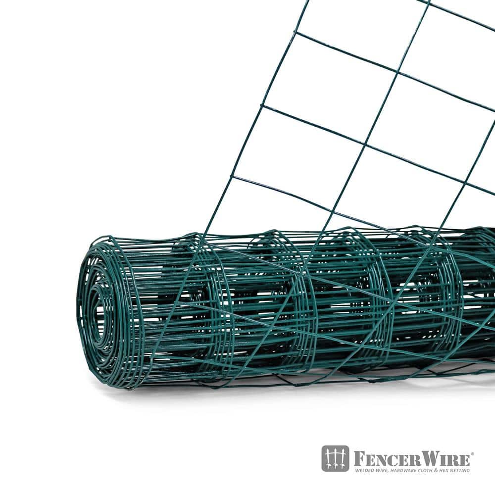 Fencer Wire 5 ft. x 50 ft. 16-Gauge Green Vinyl Coated Welded Wire ...