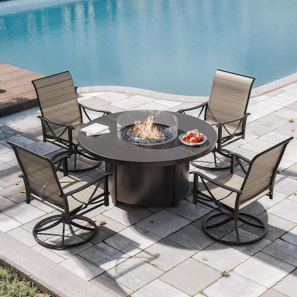 Reviews for HeatMaxx 5-Pieces Gas Fire Pit Sets Coversation Set with ...
