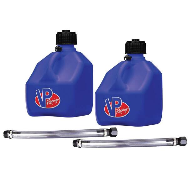 VP Racing 3 Gal Liquid Utility Container Jugs w/Hoses, Blue (2 Pack) 2 ...