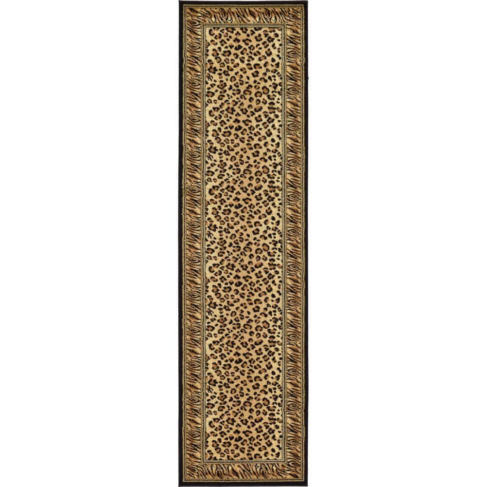 Unique Loom Wildlife Cheetah Light Brown 2' 7 x 10' 0 Runner Rug ...