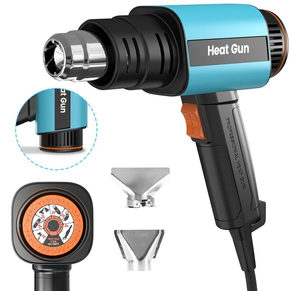 WRIGHTMASTER 1500-Watt Variable Temperature Mode Corded Heat Gun, Dual ...