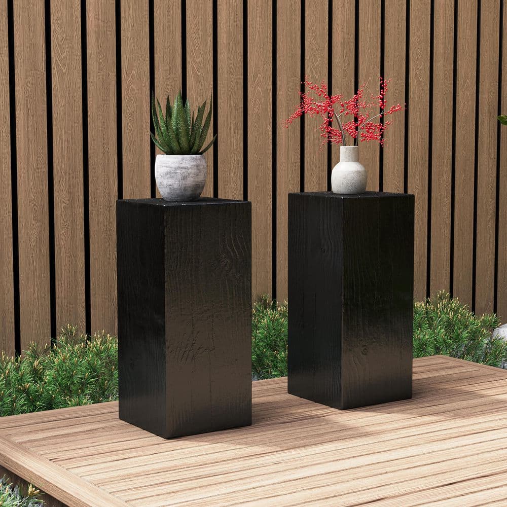 CHRISTOPHER KNIGHT HOME Axis Patio 33.75 in. Wood-Look Square-Column Fiberglass and Magnesium ...