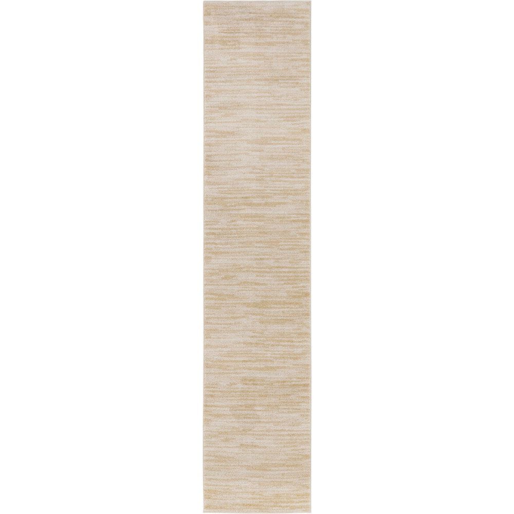 Nourison Essentials 2 ft. x 6 ft. Ivory Gold Abstract Contemporary ...