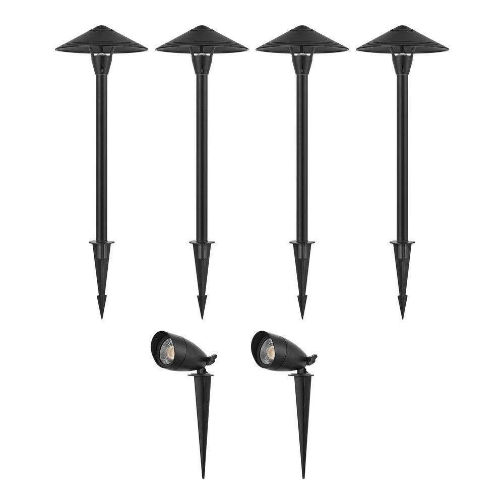 Hampton Bay HB 450 Lumens Black Low Voltage LED Outdoor 2 Spotlight and ...