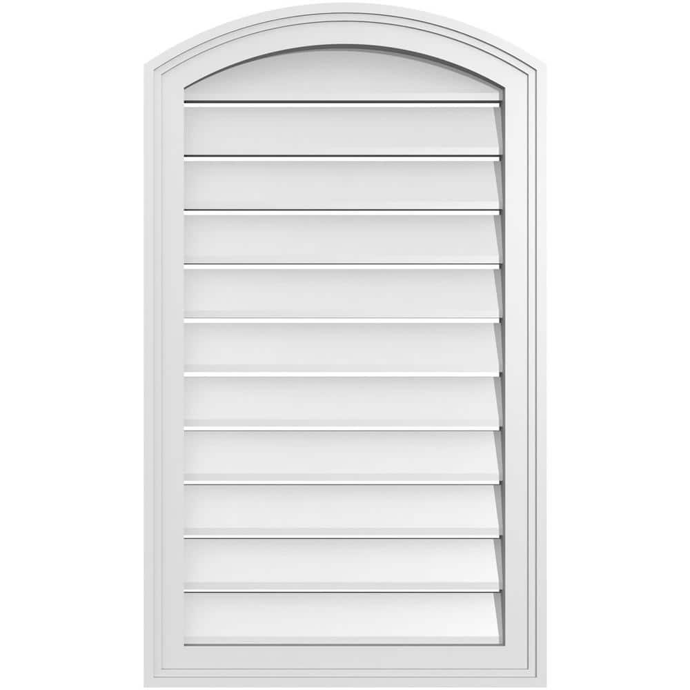 Ekena Millwork 20 in. x 32 in. Arch Top Surface Mount PVC Gable Vent ...