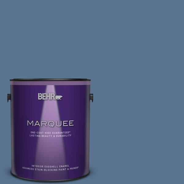 BEHR MARQUEE 1 gal. #PPU14-18 Laguna Blue One-Coat Hide Eggshell Enamel ...