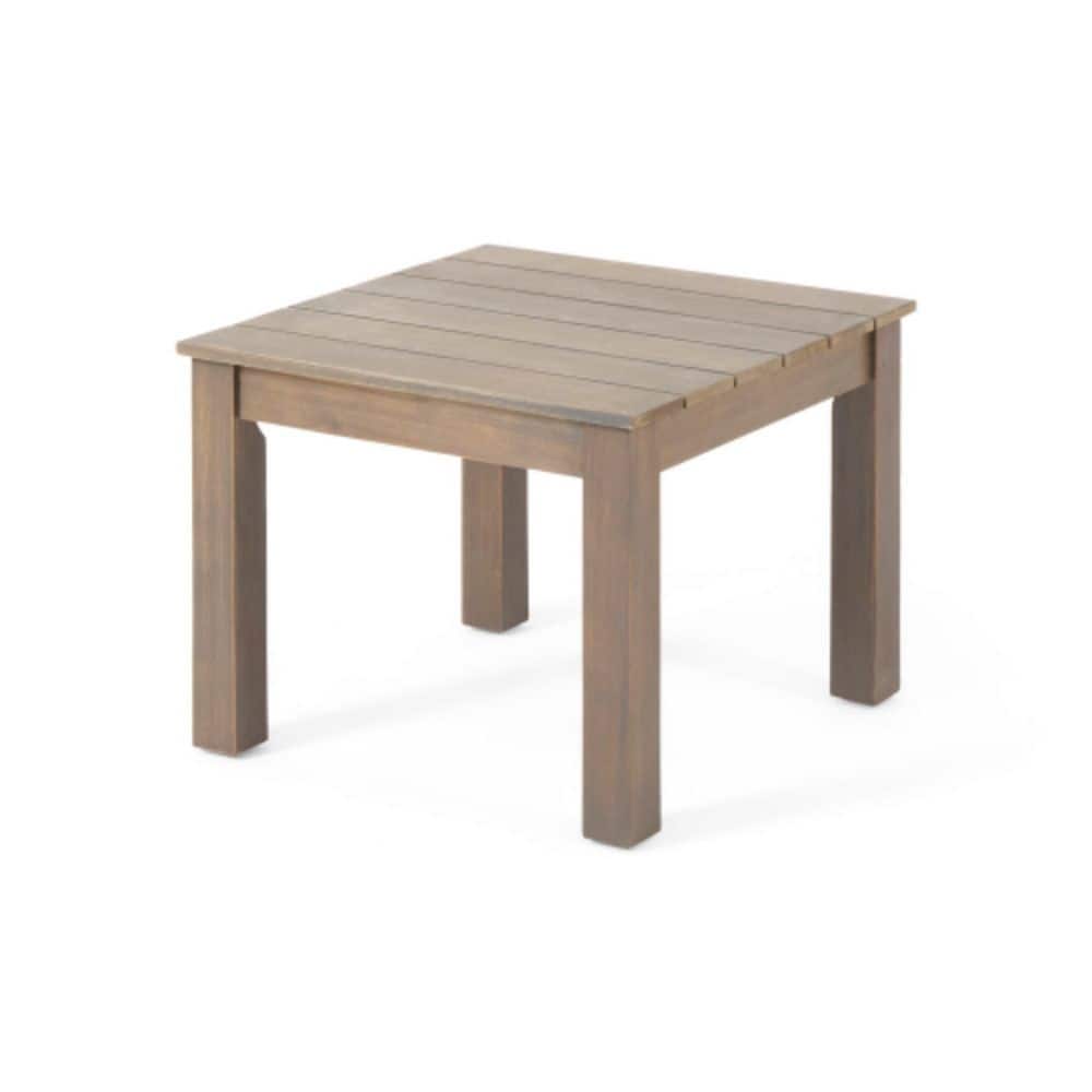 Dracelo Wooden Outdoor Side Table, Waterproof and Weather Resistant ...