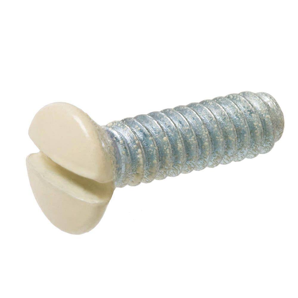 Everbilt 6-32 x 1/2 in. Almond Oval Head Switch Plate Screw (25-Pieces ...