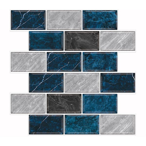Reviews for White 12 in. x 11.22 in. Long Hexagon SPC Peel and Stick ...