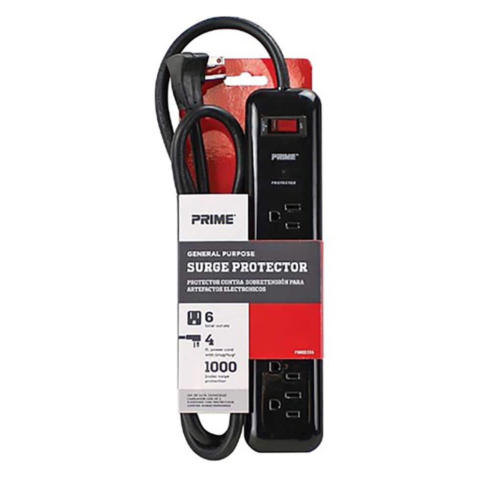 4 ft. 6-Outlet 1000 Joule Surge Protector PB802225 - The Home Depot