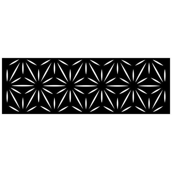 OUTDECO Stars 16 in. x 48 in. Black Galvanized Steel Decorative Screen ...
