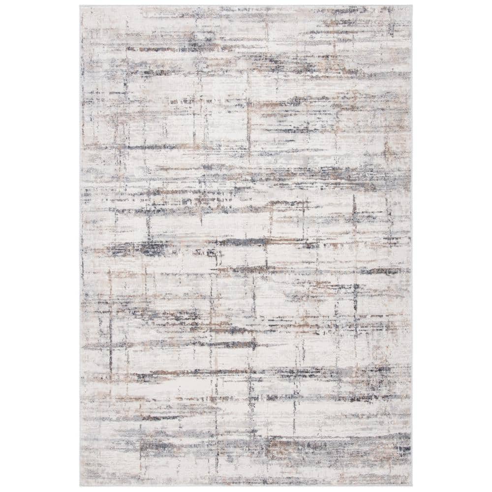SAFAVIEH Amelia Gray/Gold 8 ft. x 10 ft. Geometric Striped Area Rug ...