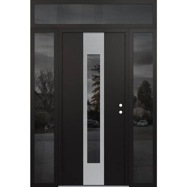 A1 50 in. x 96 in. Silver P Left-Hand/Inswing Mirrored Glass Black ...