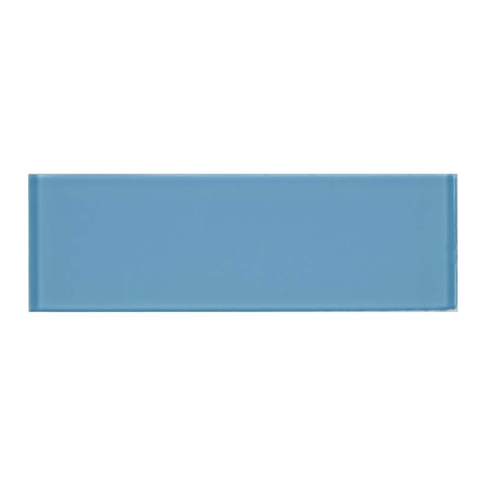 MSI Take Home Tile Sample - Royal Azul 3 in. x 6 in. Glossy Glass Wall ...