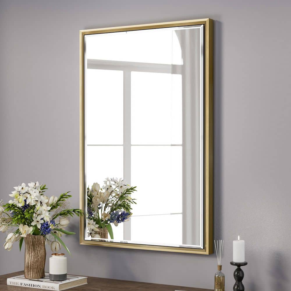 QueenFun OnaBella 24 in. W x 36 in. H Rectangular Aluminum Thin Framed ...