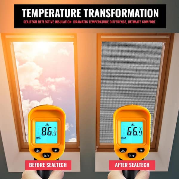 SEALTECH 8 in. x 50 ft. Heavy-Duty 10 mm Reflective Insulation Radiant Barrier Roll ...