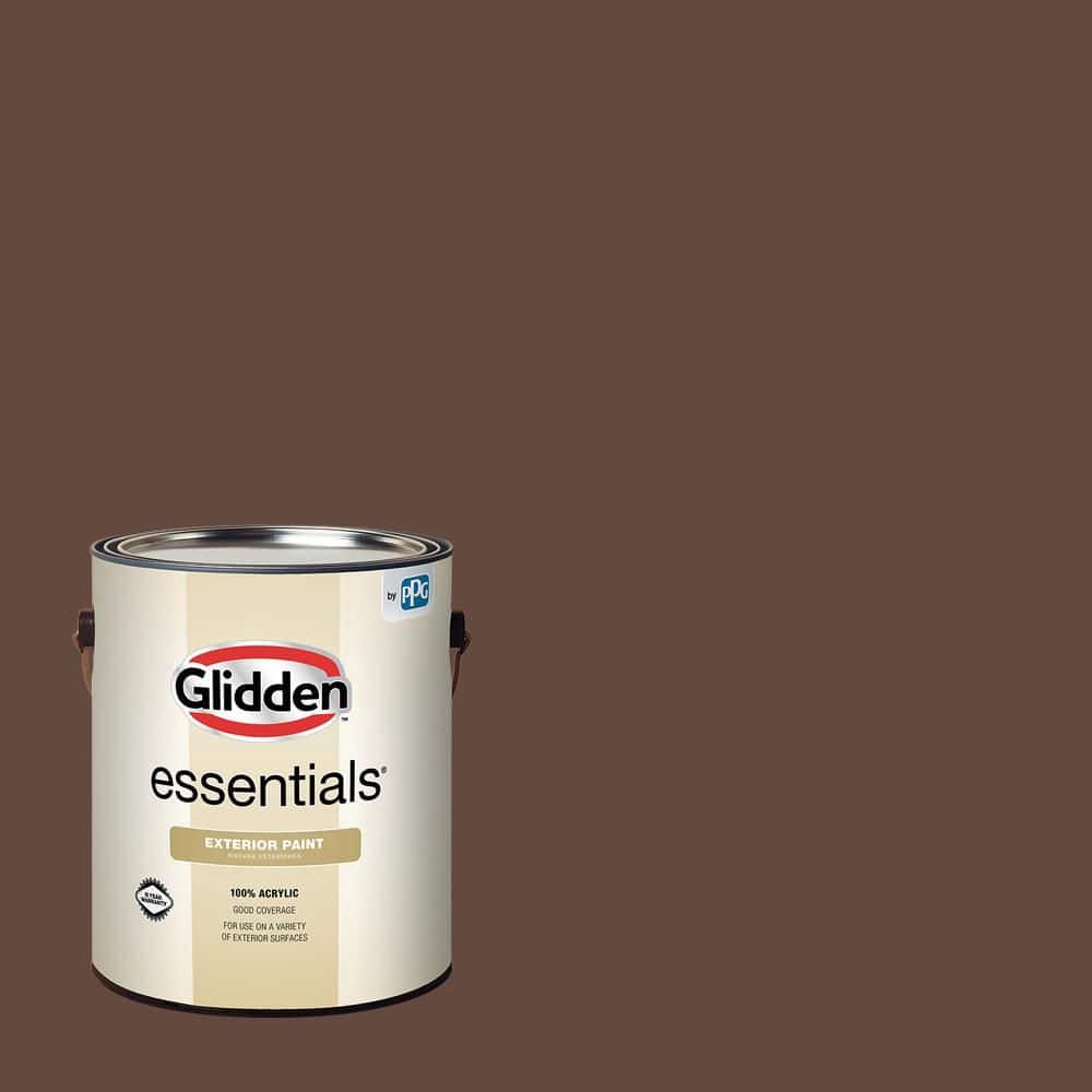 Glidden Essentials 1 gal. PPG1073-7 Fudge Satin Exterior Paint PPG1073 ...