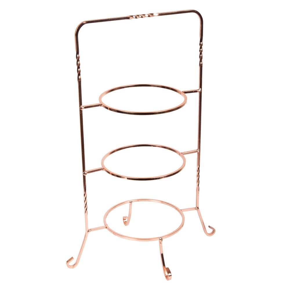 Creative Home 3-Tier Copper Plated Dessert Plate Rack, Cake Serving ...