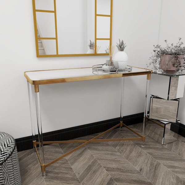 Gold and acrylic console table store