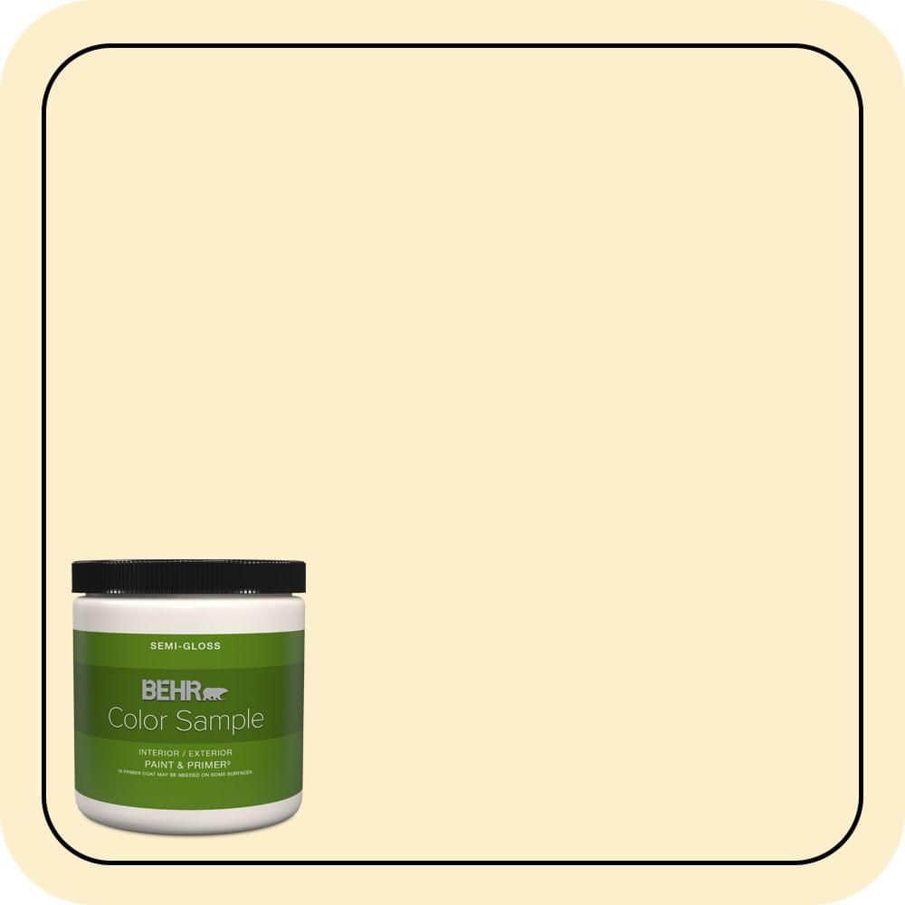 BEHR PREMIUM PLUS 8 oz. #360A-2 Morning Sunlight Semi-Gloss Interior ...