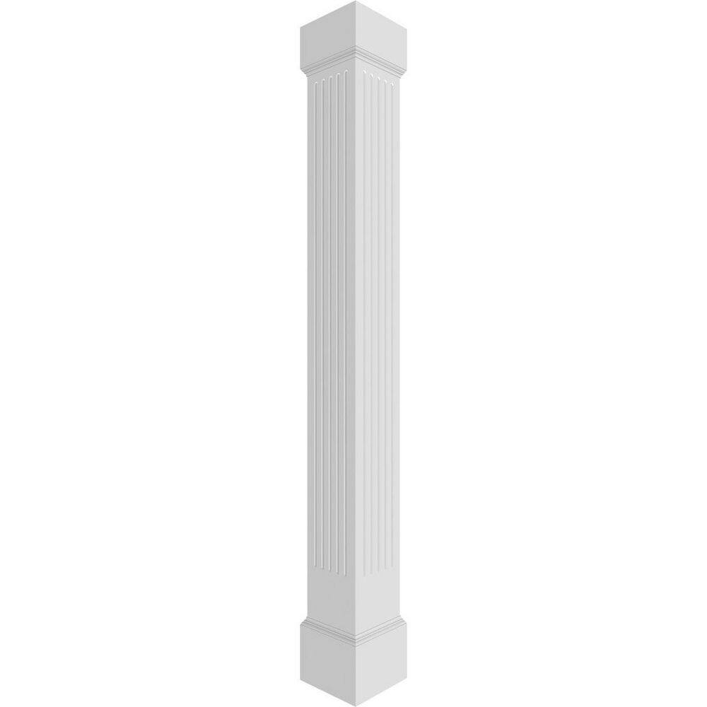 Ekena Millwork 11-5/8 in. x 8 ft. Premium Square Non-Tapered Fluted PVC ...