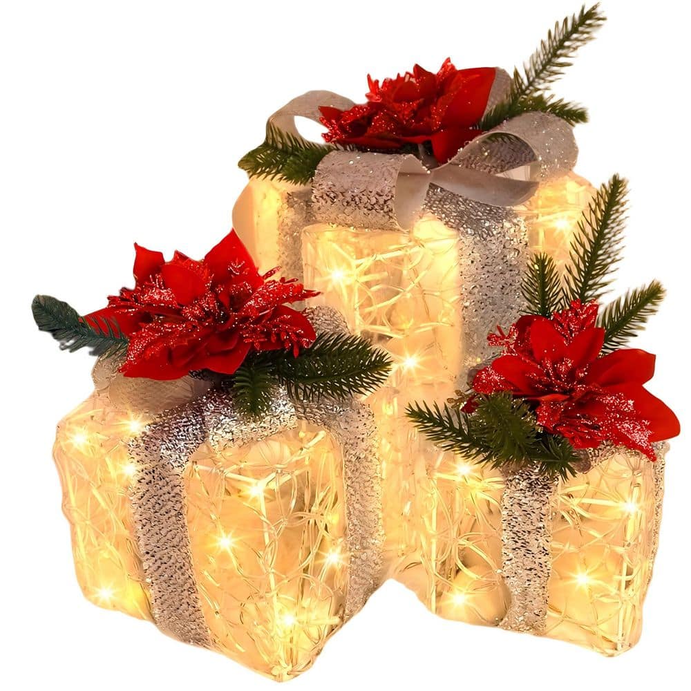 Christmas Boxes (Set of 3) Present Boxes Ornament for Christmas ...