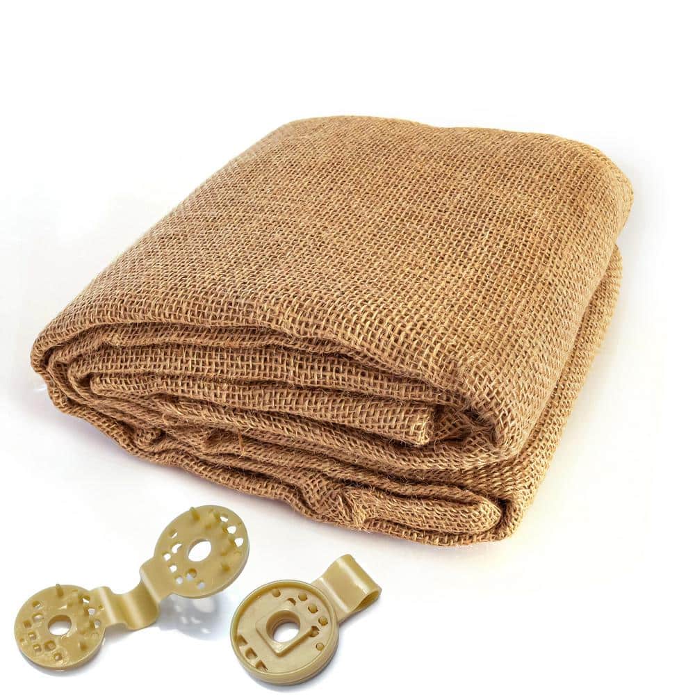 Shatex 6 ft. x 8 ft. Burlap Shade Cloth Sun Shade Fabric Net w/ Clips ...